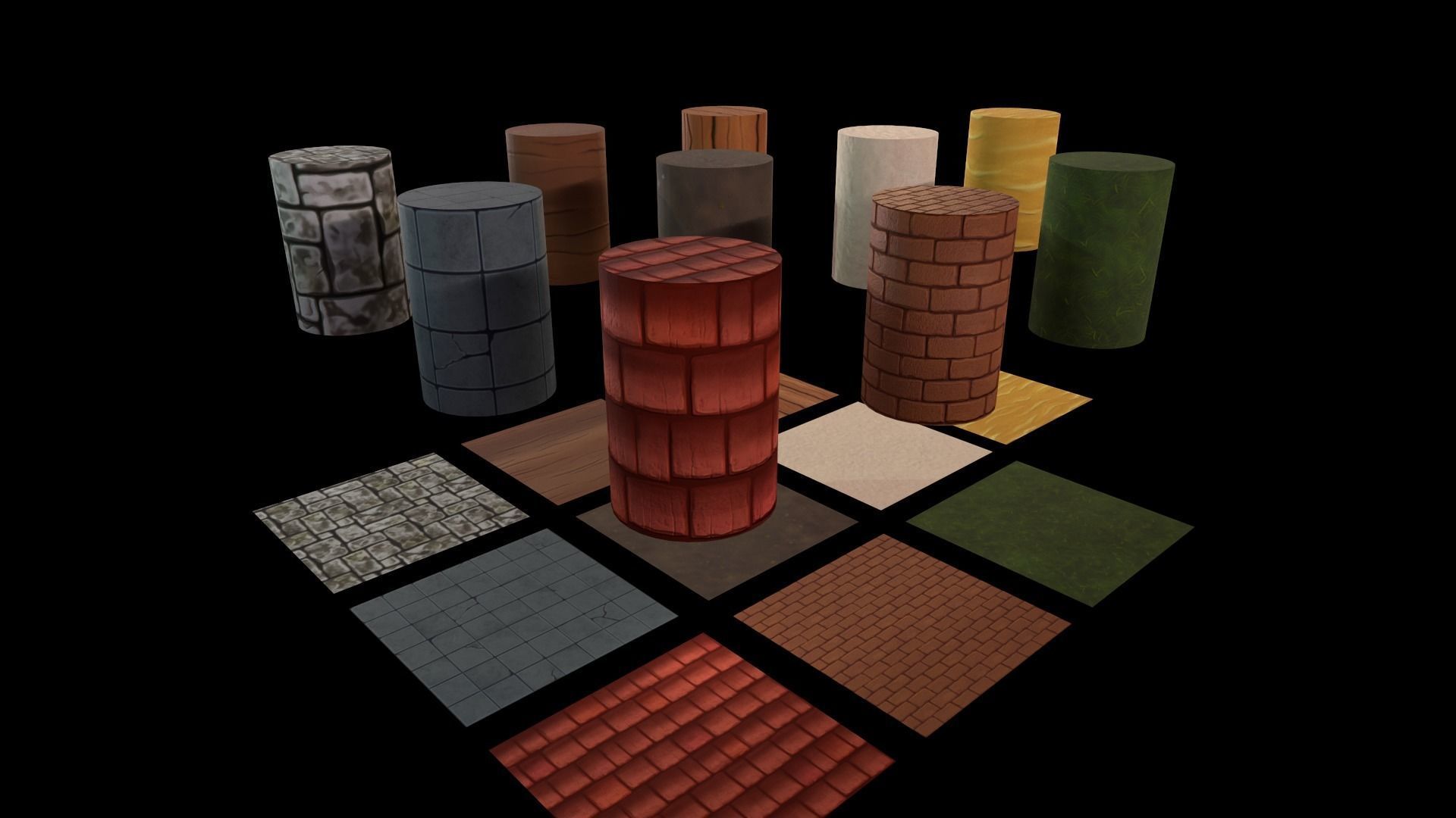 Texture Stylized Handpainted Cartoon Textures pack - PBR Material asset ...