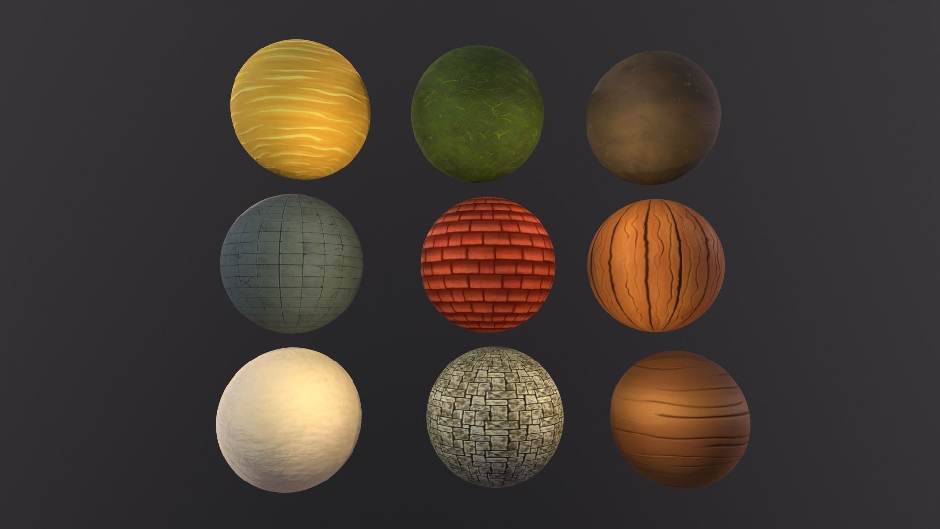 Texture Stylized Handpainted Cartoon Textures pack - PBR Material asset ...