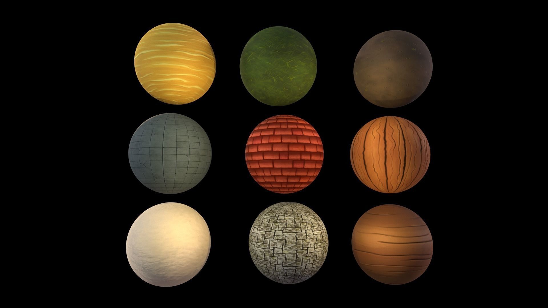 Texture Stylized Handpainted Cartoon Textures pack - PBR Material asset ...