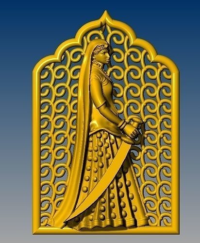 rani talwar gold jewelry pendent 3D model 3D printable | CGTrader