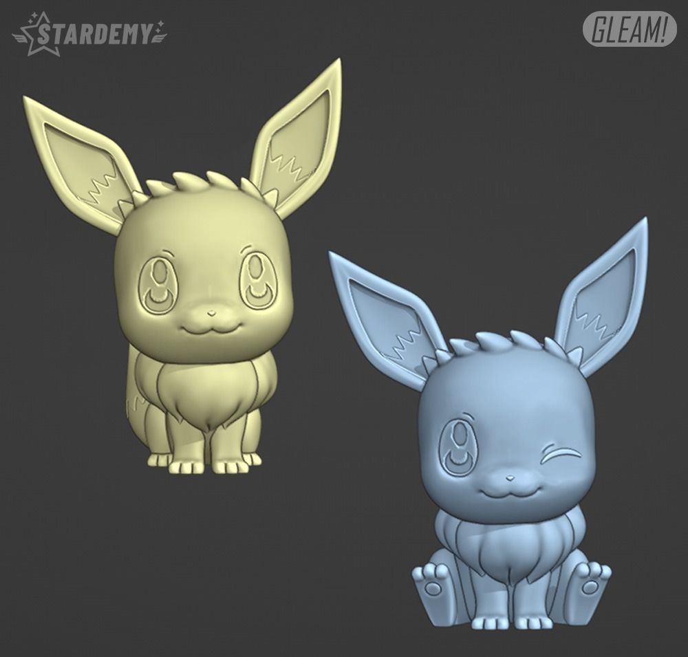 Eevee 2 Different Models Chibi Cute No Supports 3d Model 3d Printable