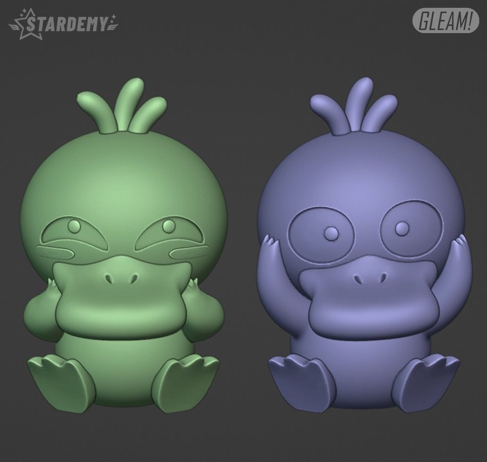 Psyduck 2 Different Models Chibi Cute Print In Place 3d Model 3d