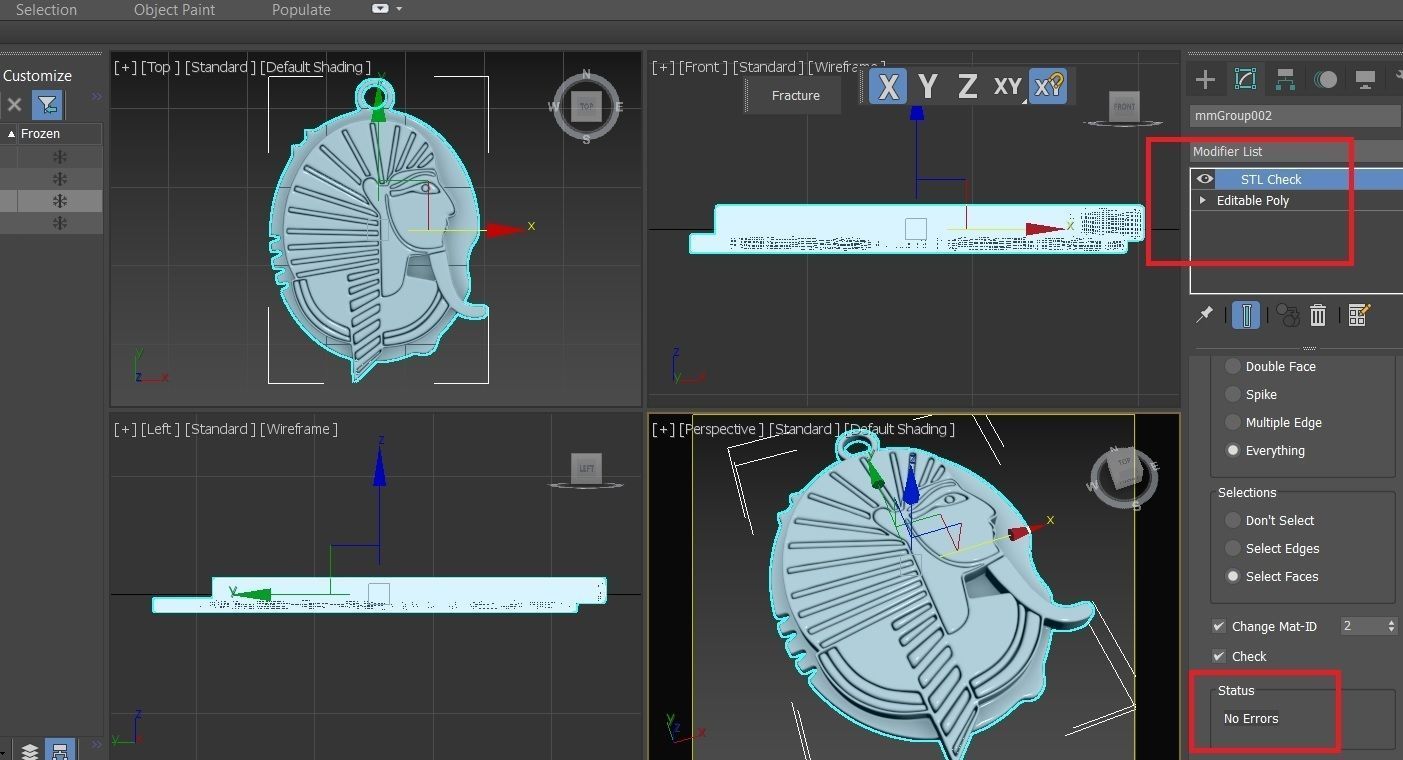 EGYPTIAN MOTIFS KING ANCIENT PENDANT 3D model 3D printable | CGTrader