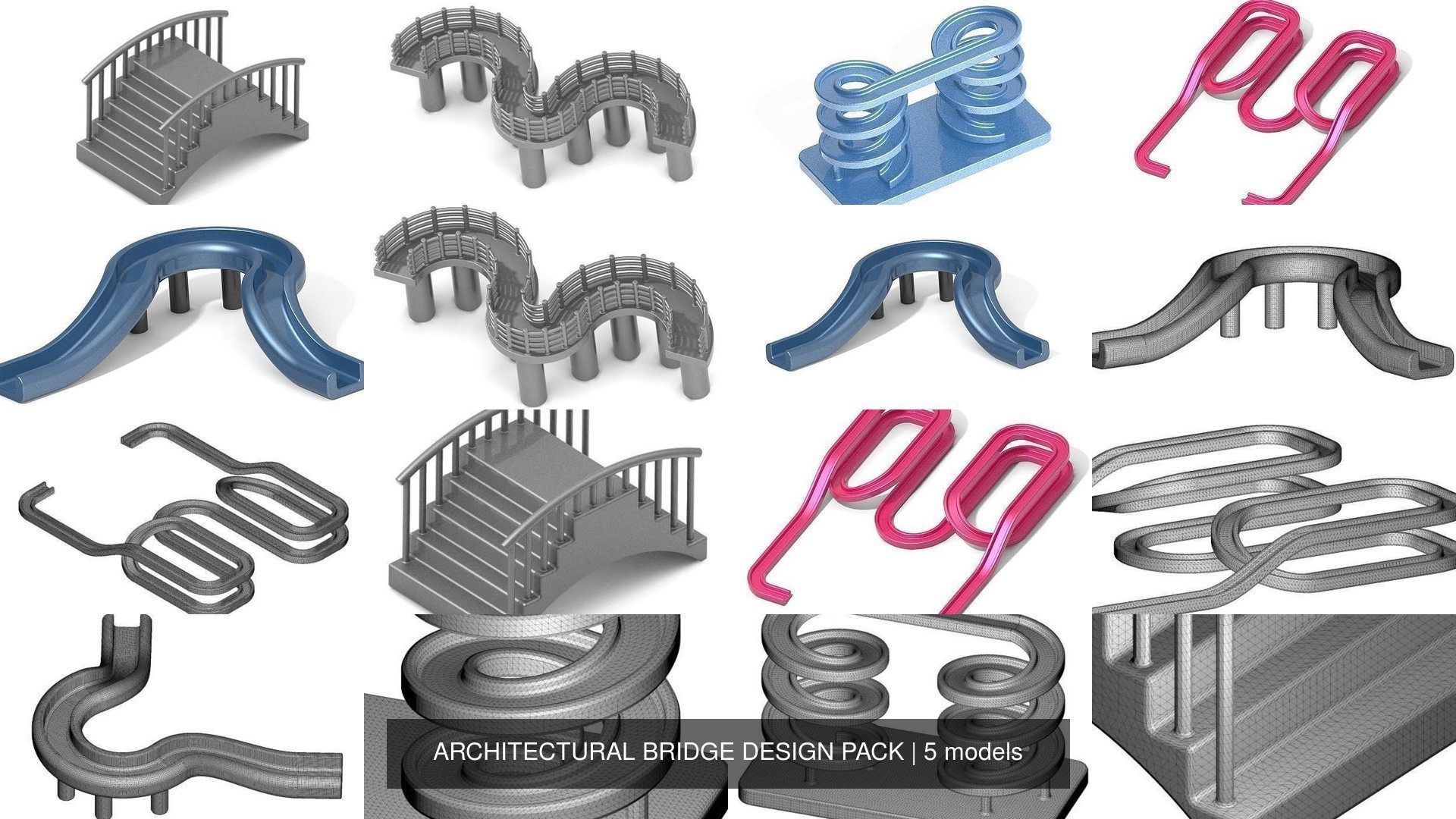 ARCHITECTURAL BRIDGE DESIGN PACK 3D Model Collection 3D printable ...