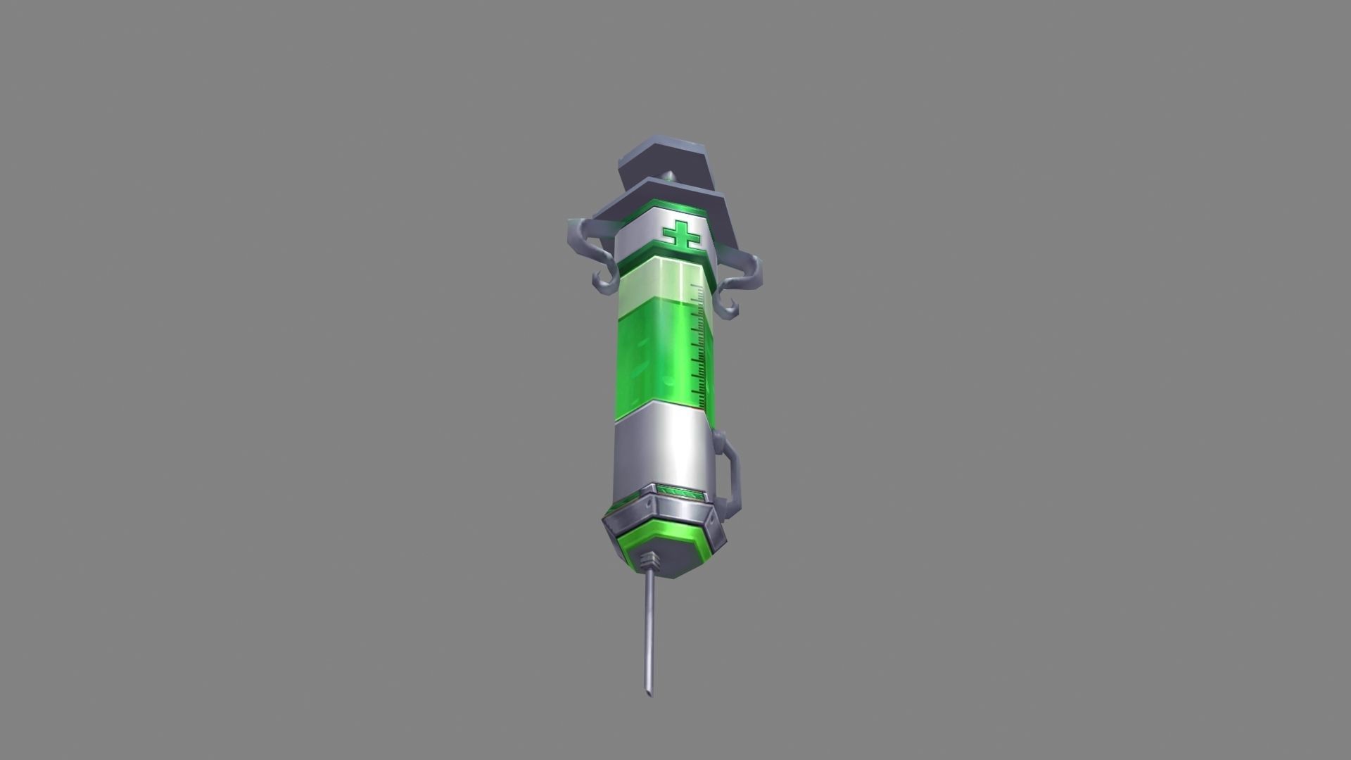 3D model Cartoon syringe - green VR / AR / low-poly | CGTrader