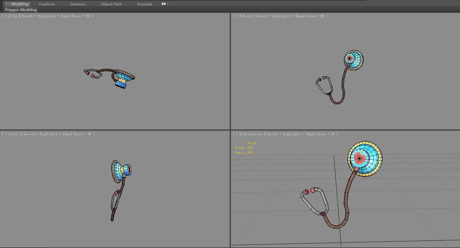 3D model Cartoon stethoscope - medical instrument VR / AR / low-poly ...