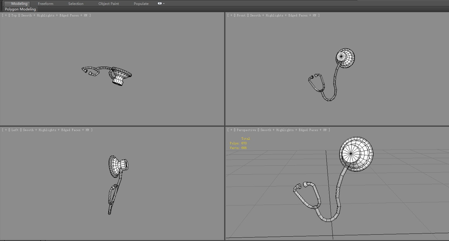 3D model Cartoon stethoscope - medical instrument VR / AR / low-poly ...