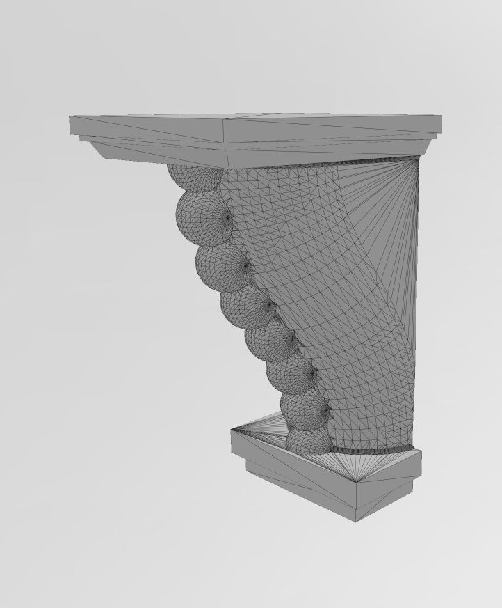 Beaded core mission corbel bracket 3D model 3D printable | CGTrader