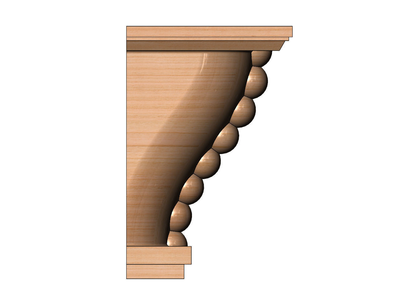 Beaded core mission corbel bracket 3D model 3D printable | CGTrader