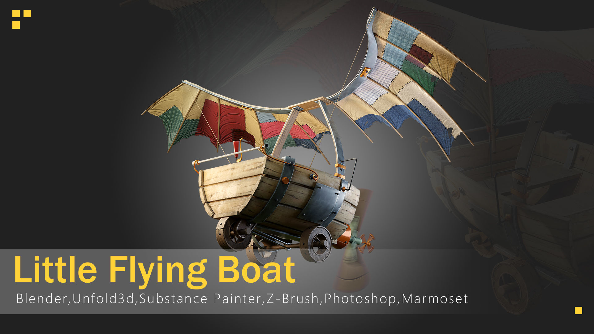 3D model Little Flying Boat-Tutorial and asset VR / AR / low-poly ...