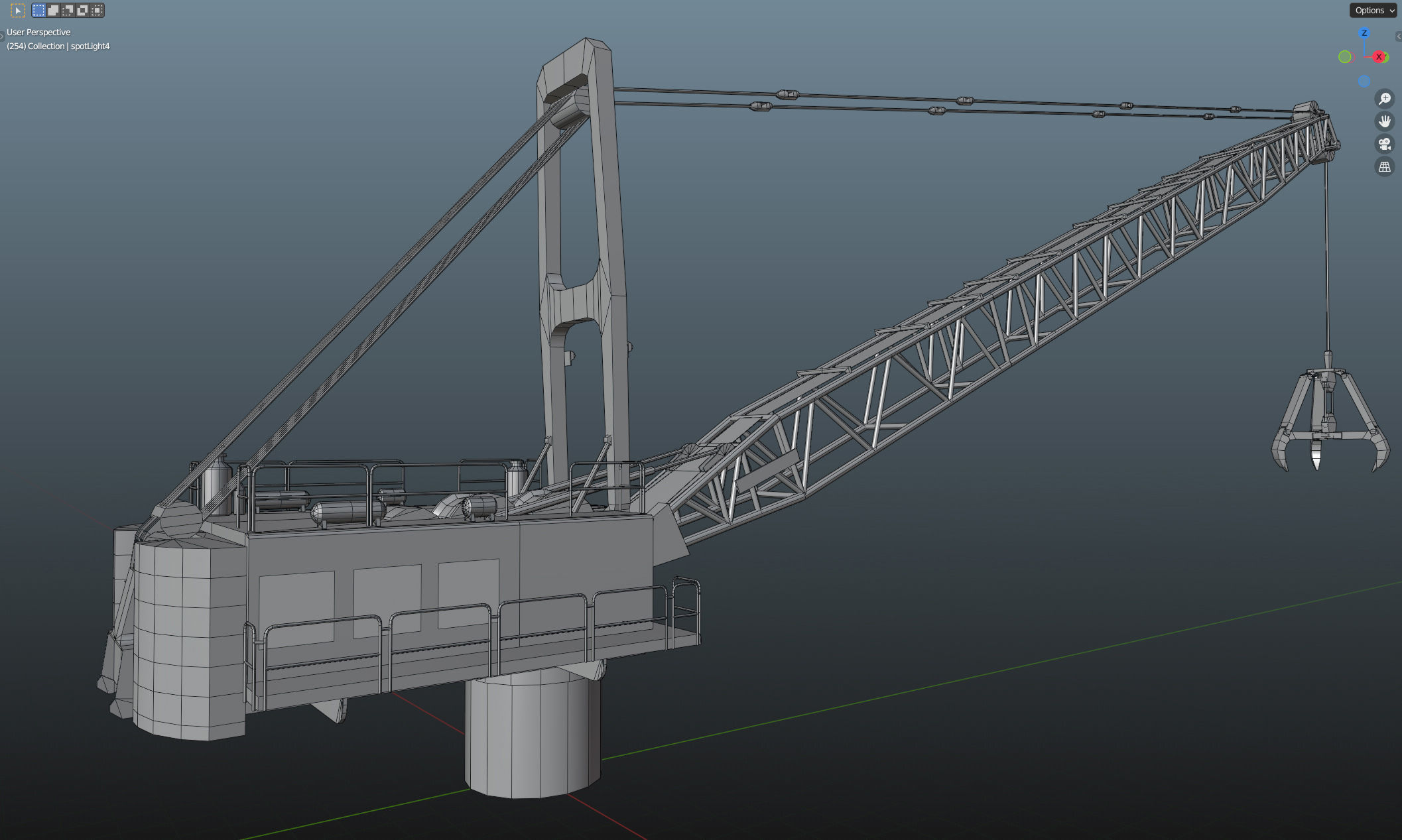 3D model Vessel Ship Crane - Blender FBX 3D Model Low Poly VR / AR ...