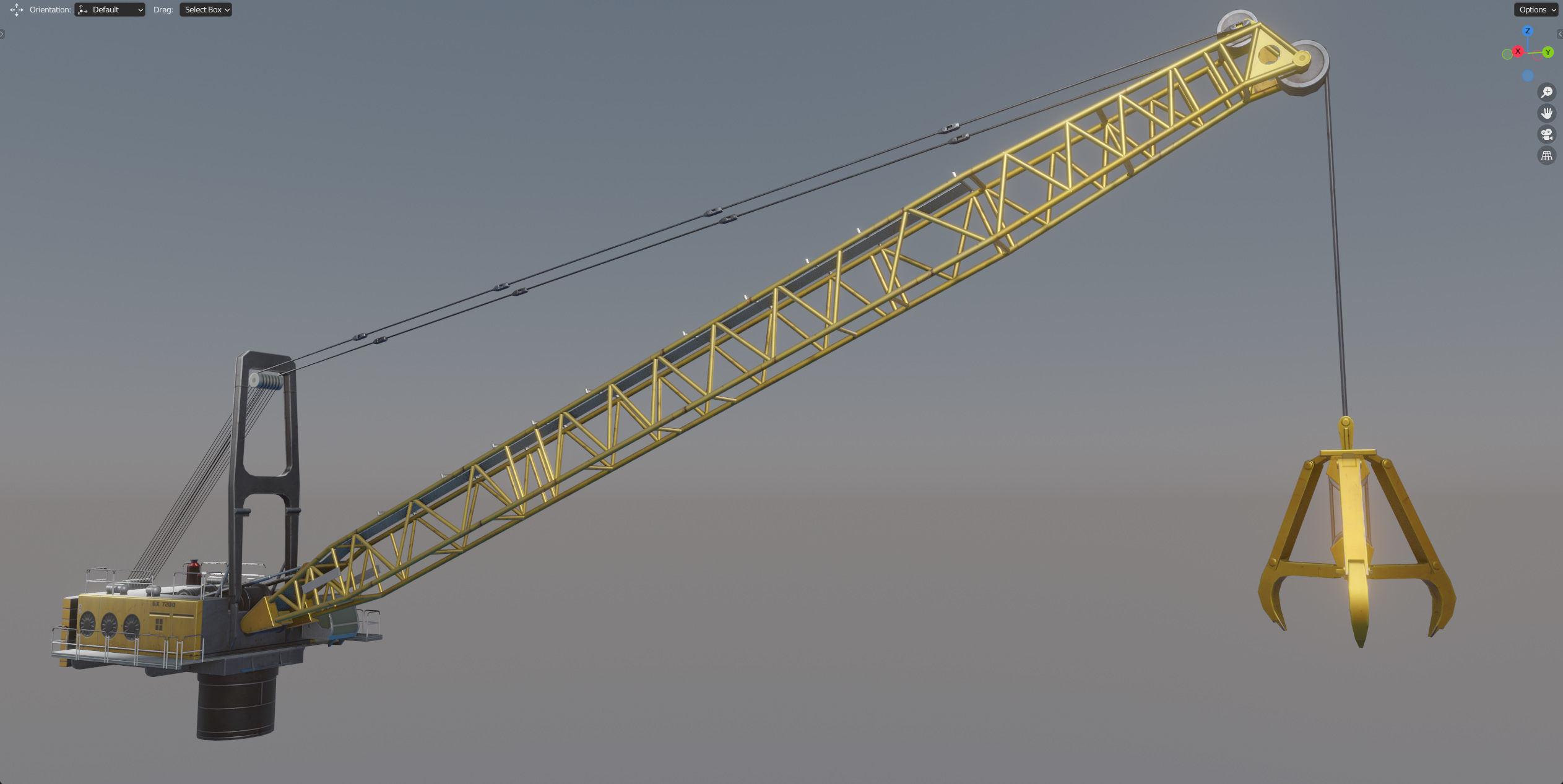 3D model Vessel Ship Crane - Blender FBX 3D Model Low Poly VR / AR ...