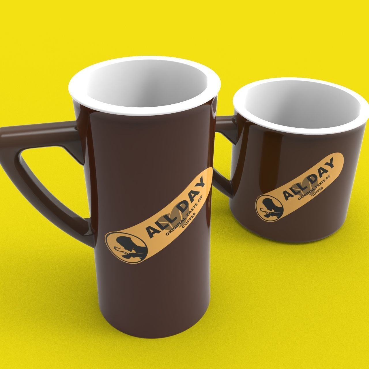 Coffee cups 3D model 3D printable | CGTrader