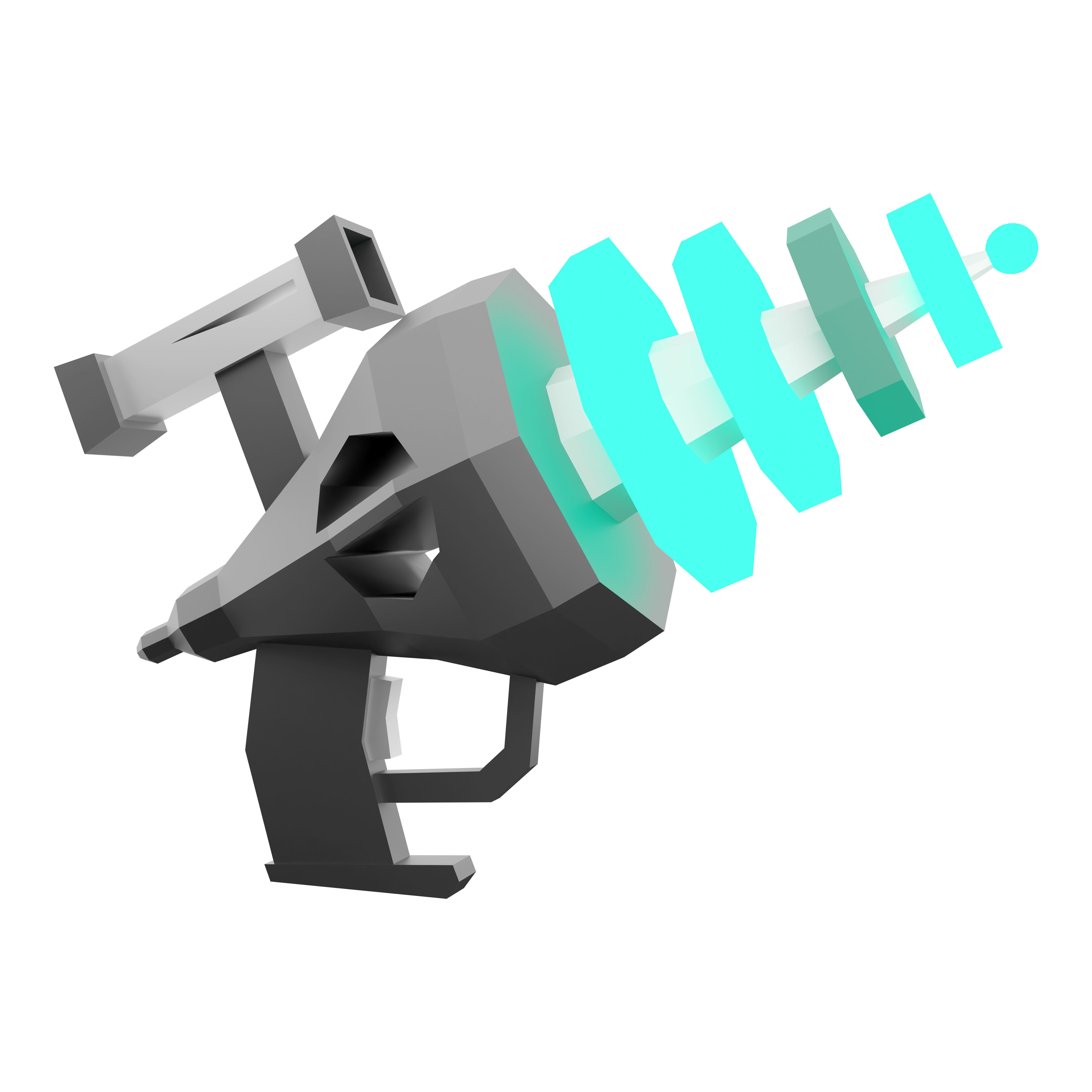 3d Futuristic Sci-Fi Assault Pistol low-poly icon 3D model | CGTrader