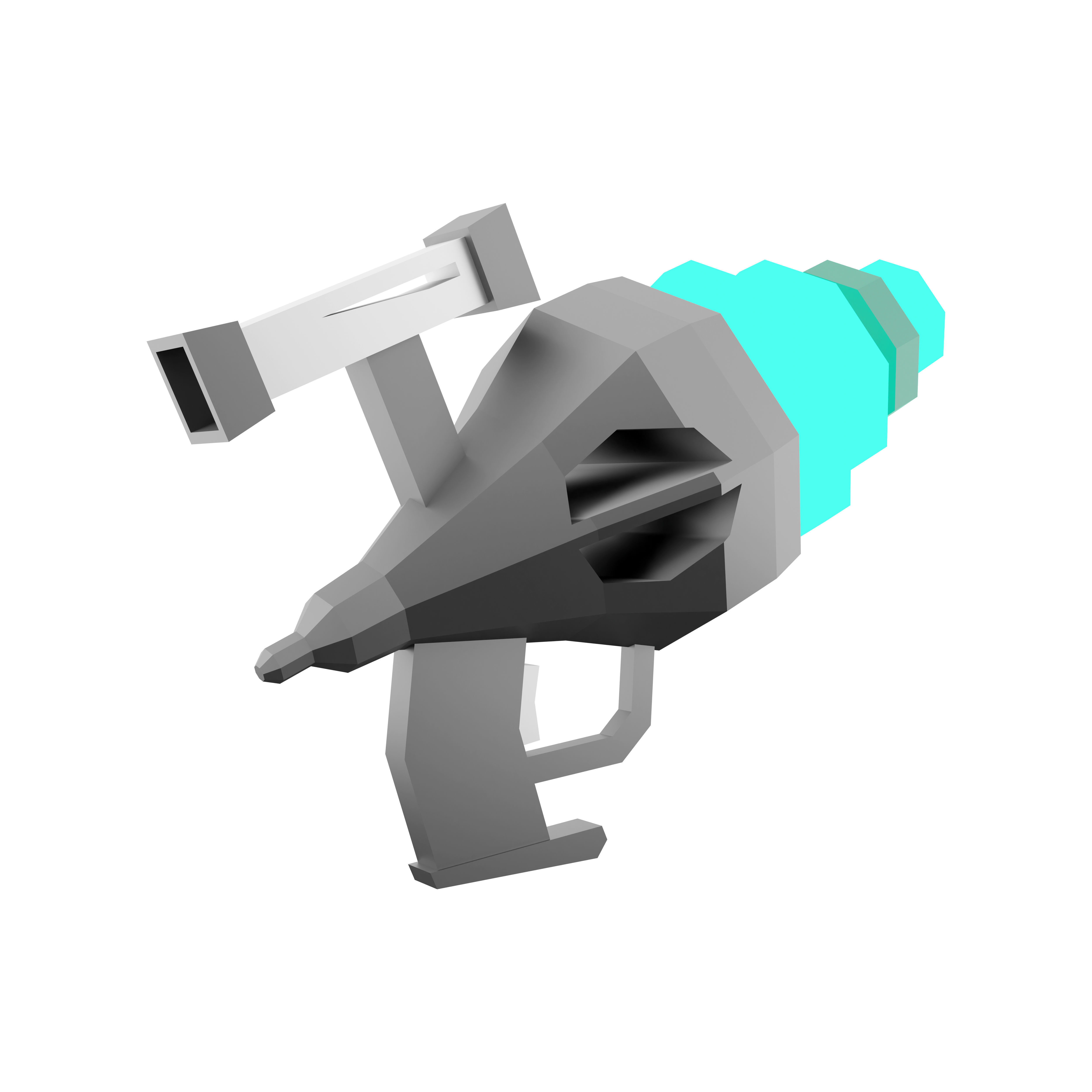 3d Futuristic Sci-Fi Assault Pistol low-poly icon 3D model | CGTrader