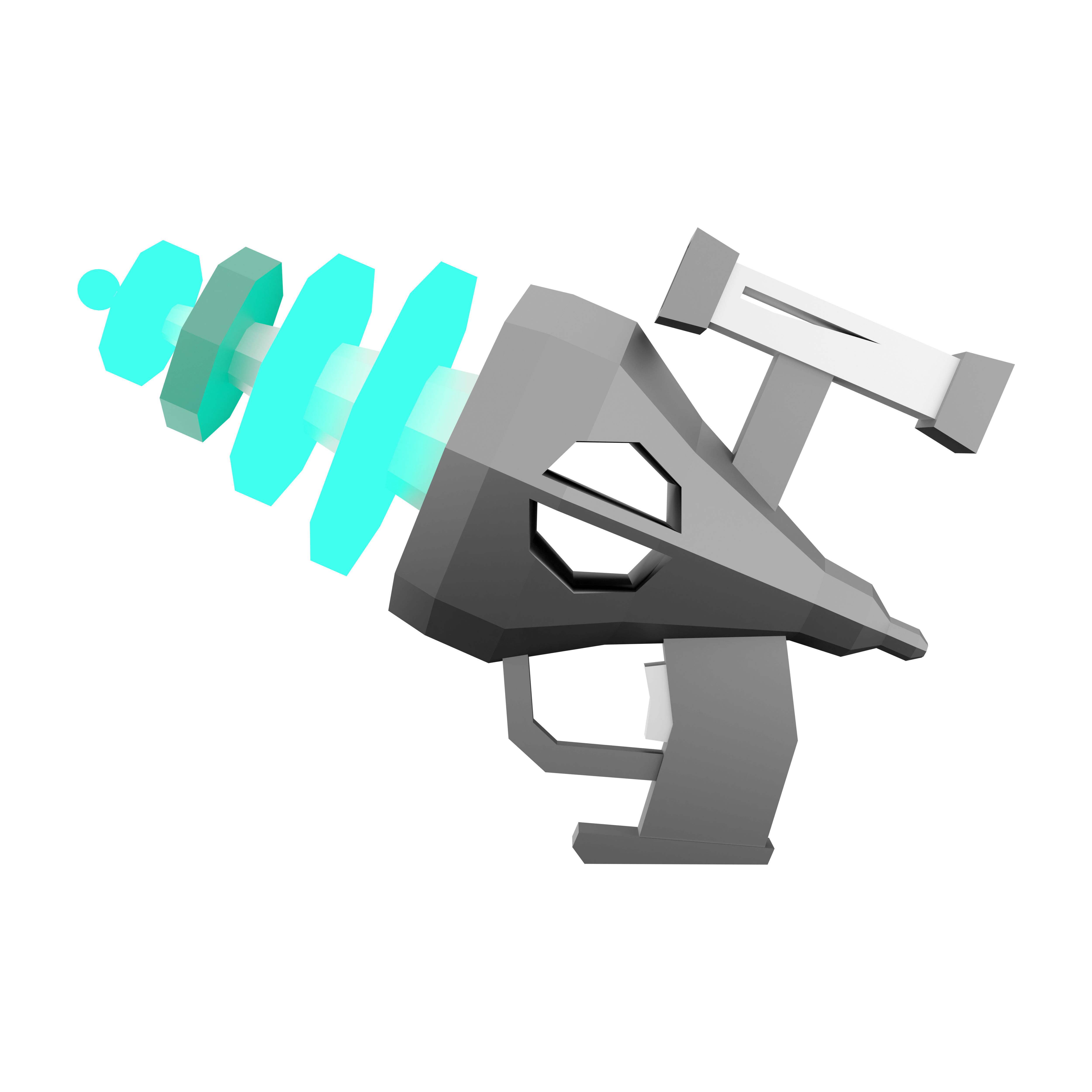 3d Futuristic Sci-Fi Assault Pistol low-poly icon 3D model | CGTrader