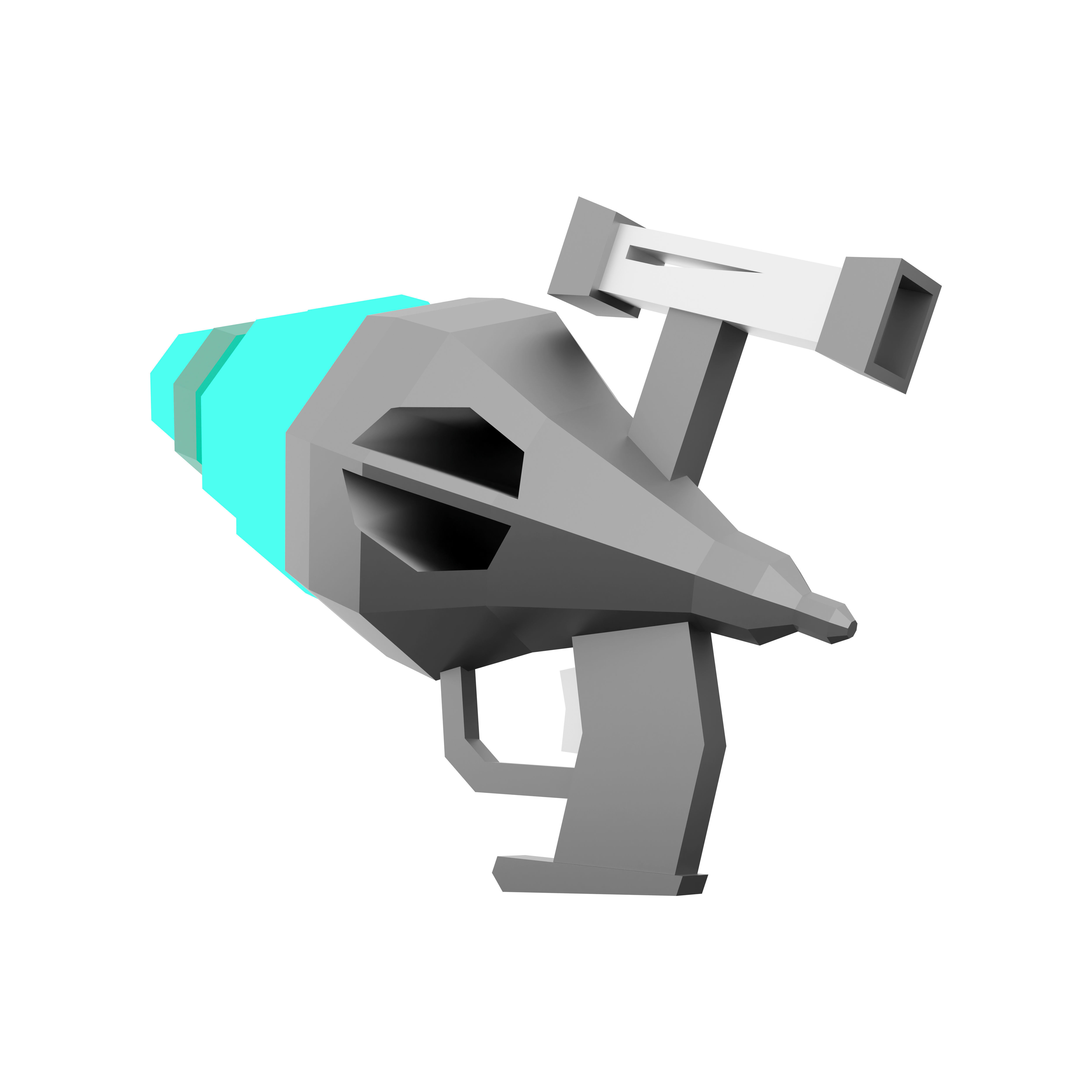 3d Futuristic Sci-Fi Assault Pistol low-poly icon 3D model | CGTrader