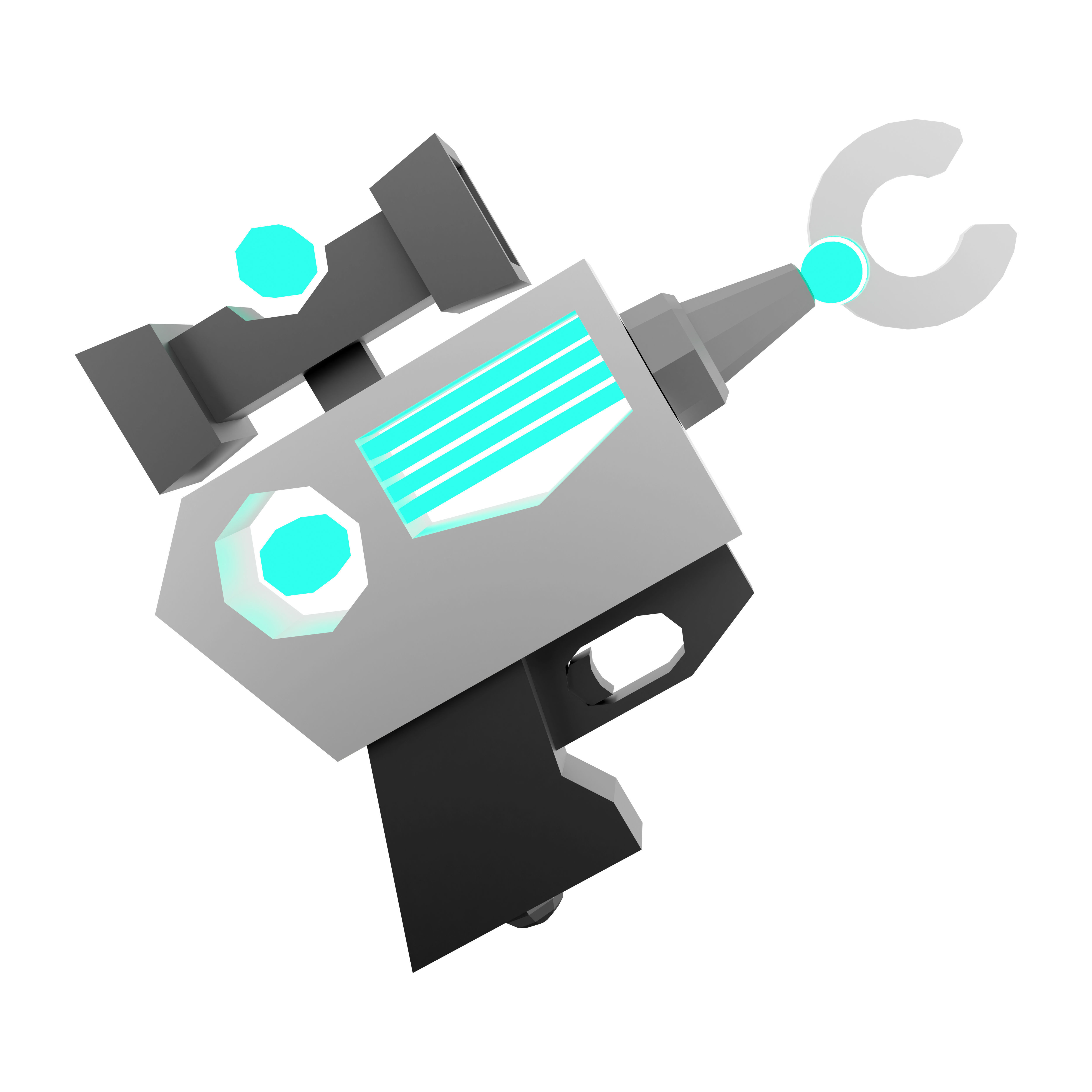 3d Futuristic weapon Space blaster low poly icon 3D model | CGTrader
