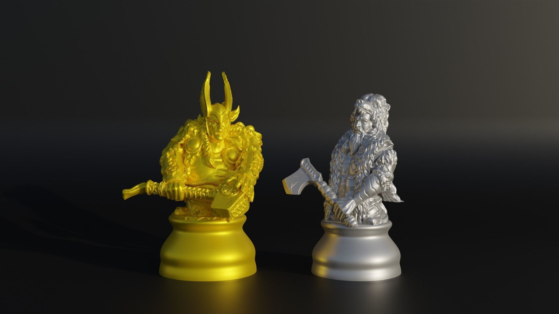 Vikings Character Figure Chess Set - 8 Different Pieces 3D model 3D ...
