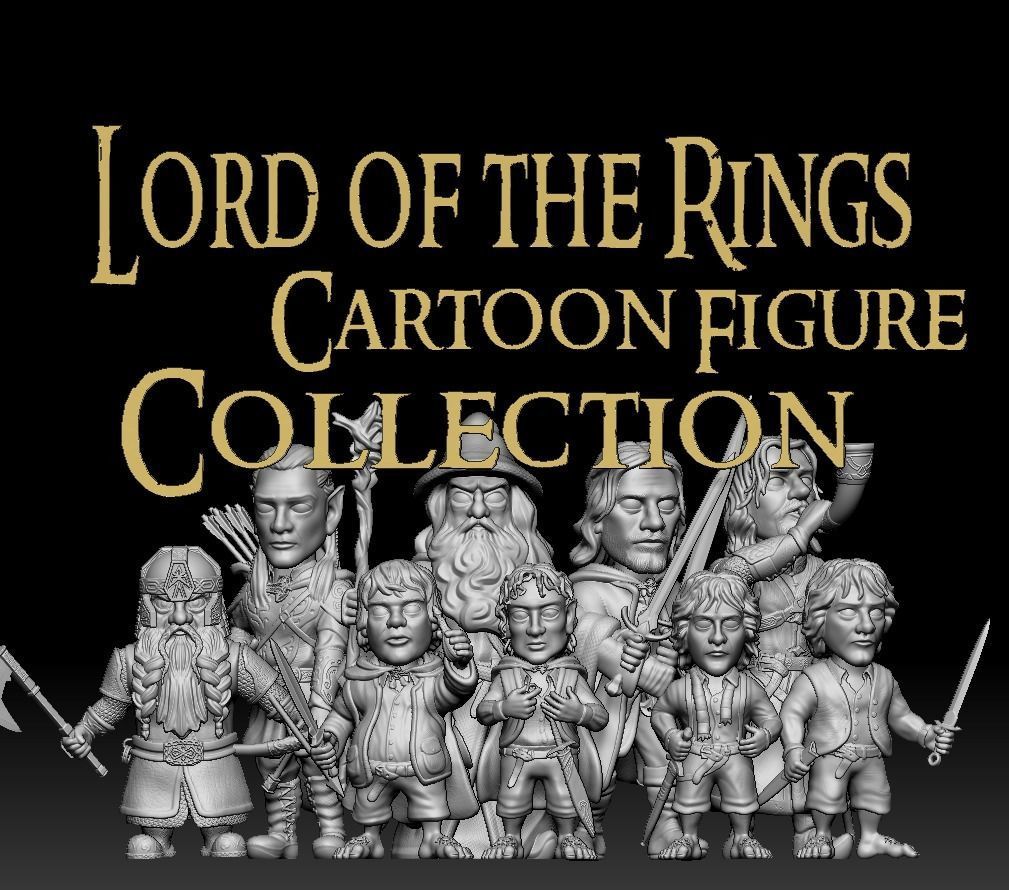 LotR- Fellowship of the Ring Cartoon Figure Collection 3D model 3D ...