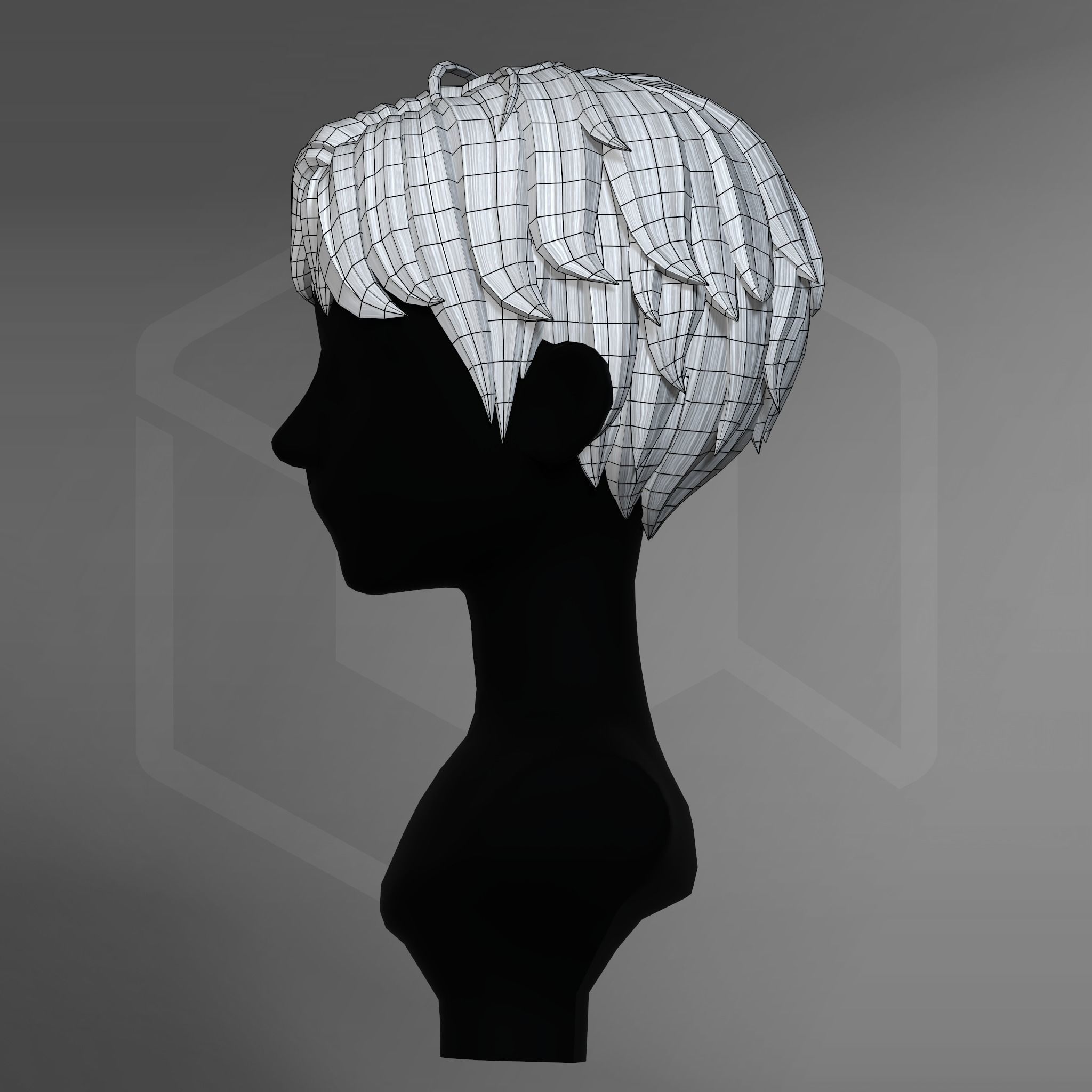 Free Stylized Male Hairstyle free VR / AR / low-poly 3D model | CGTrader