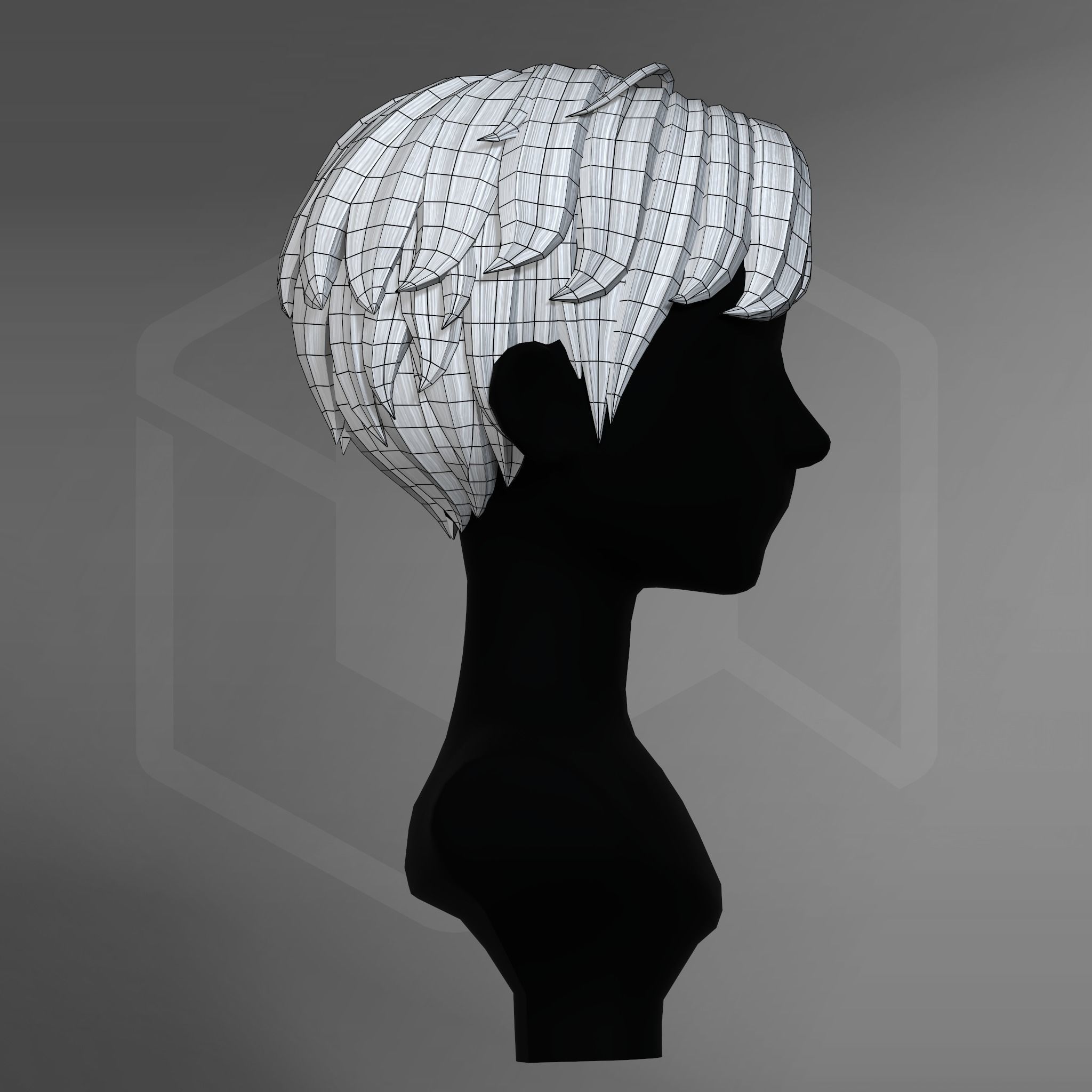 Free Stylized Male Hairstyle free VR / AR / low-poly 3D model | CGTrader