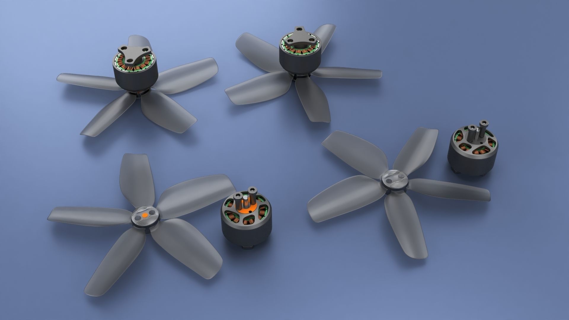 AVATA drone motor 3d model with original props 3D model | CGTrader