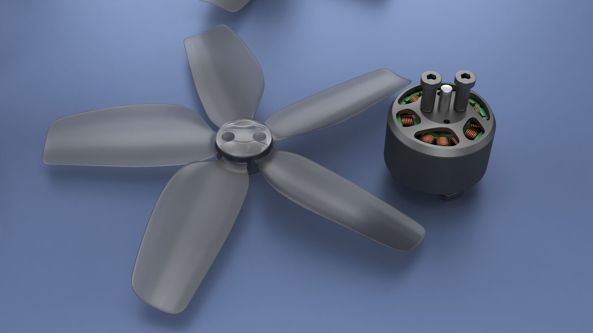 AVATA drone motor 3d model with original props 3D model | CGTrader