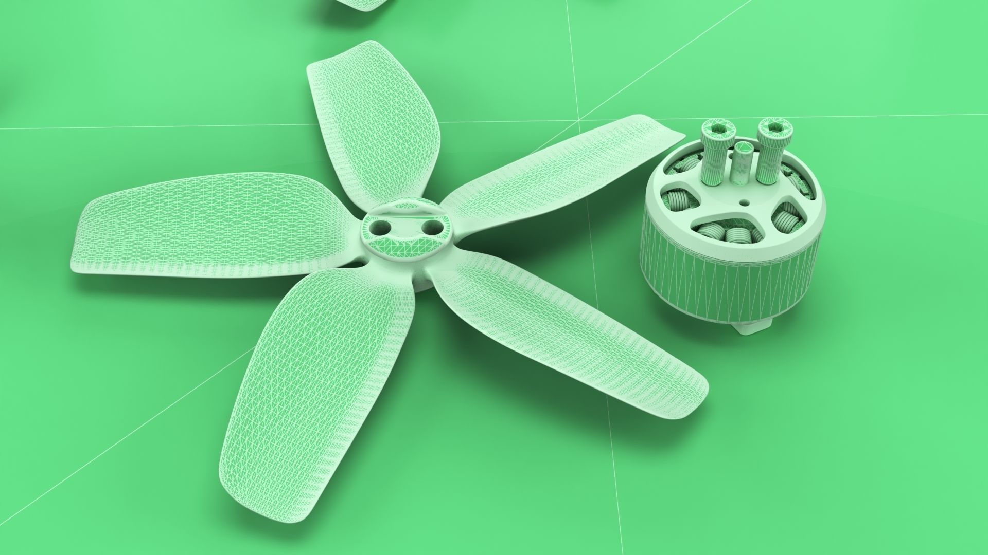 AVATA drone motor 3d model with original props 3D model | CGTrader