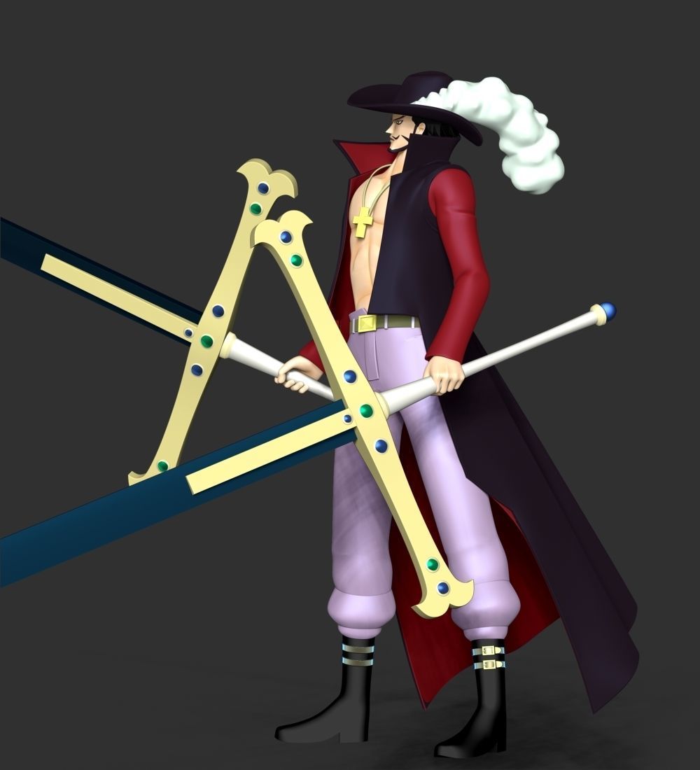 One Piece - Dracule Mihawk 3D model 3D printable | CGTrader