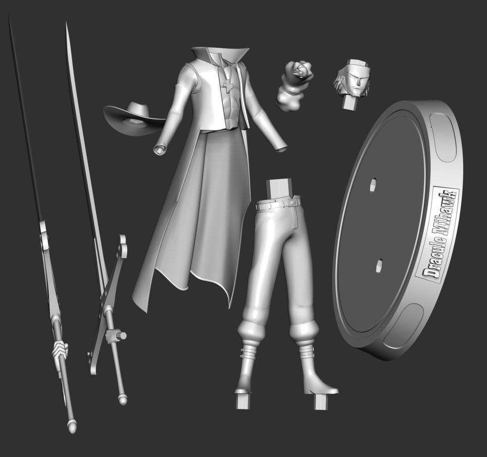 One Piece - Dracule Mihawk 3D model 3D printable | CGTrader