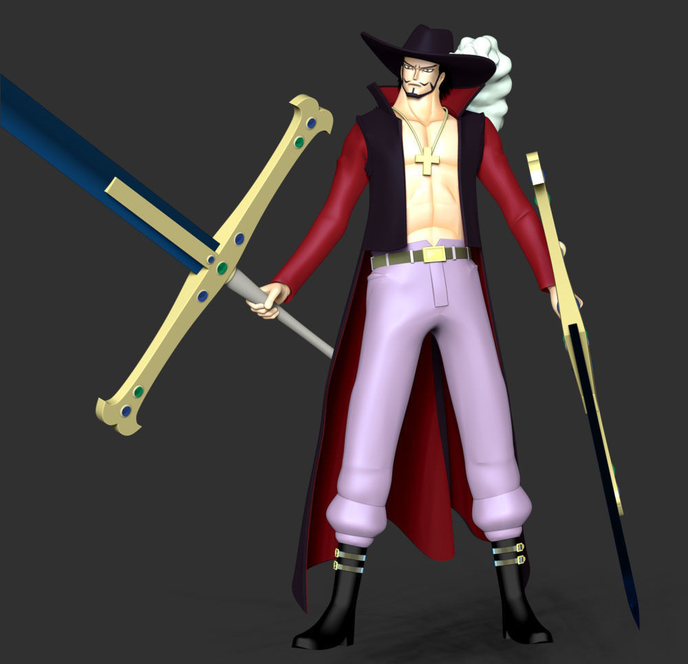 One Piece - Dracule Mihawk 3D model 3D printable | CGTrader