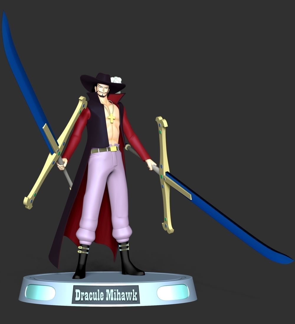 One Piece - Dracule Mihawk 3D model 3D printable | CGTrader