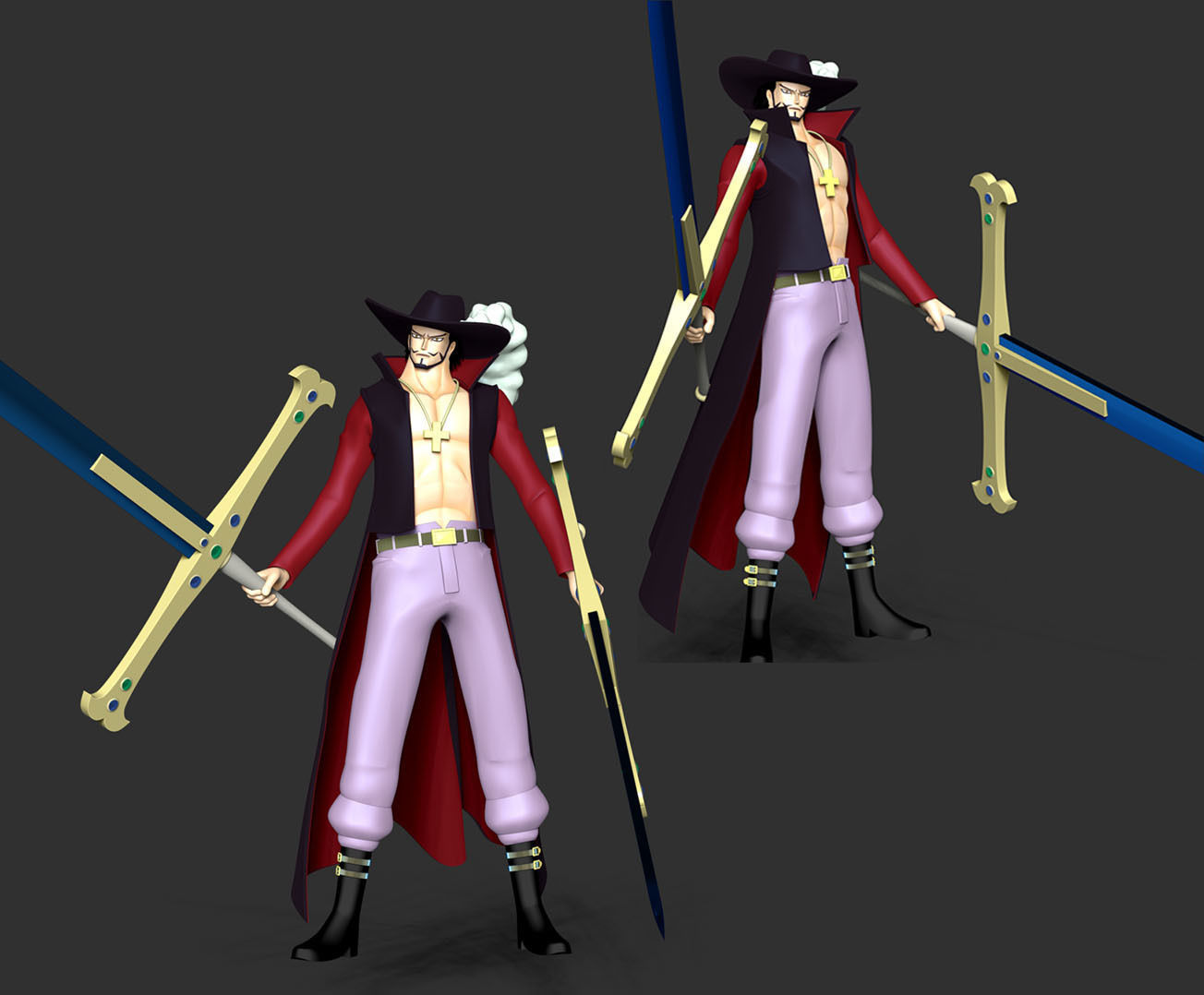 One Piece - Dracule Mihawk 3D model 3D printable | CGTrader