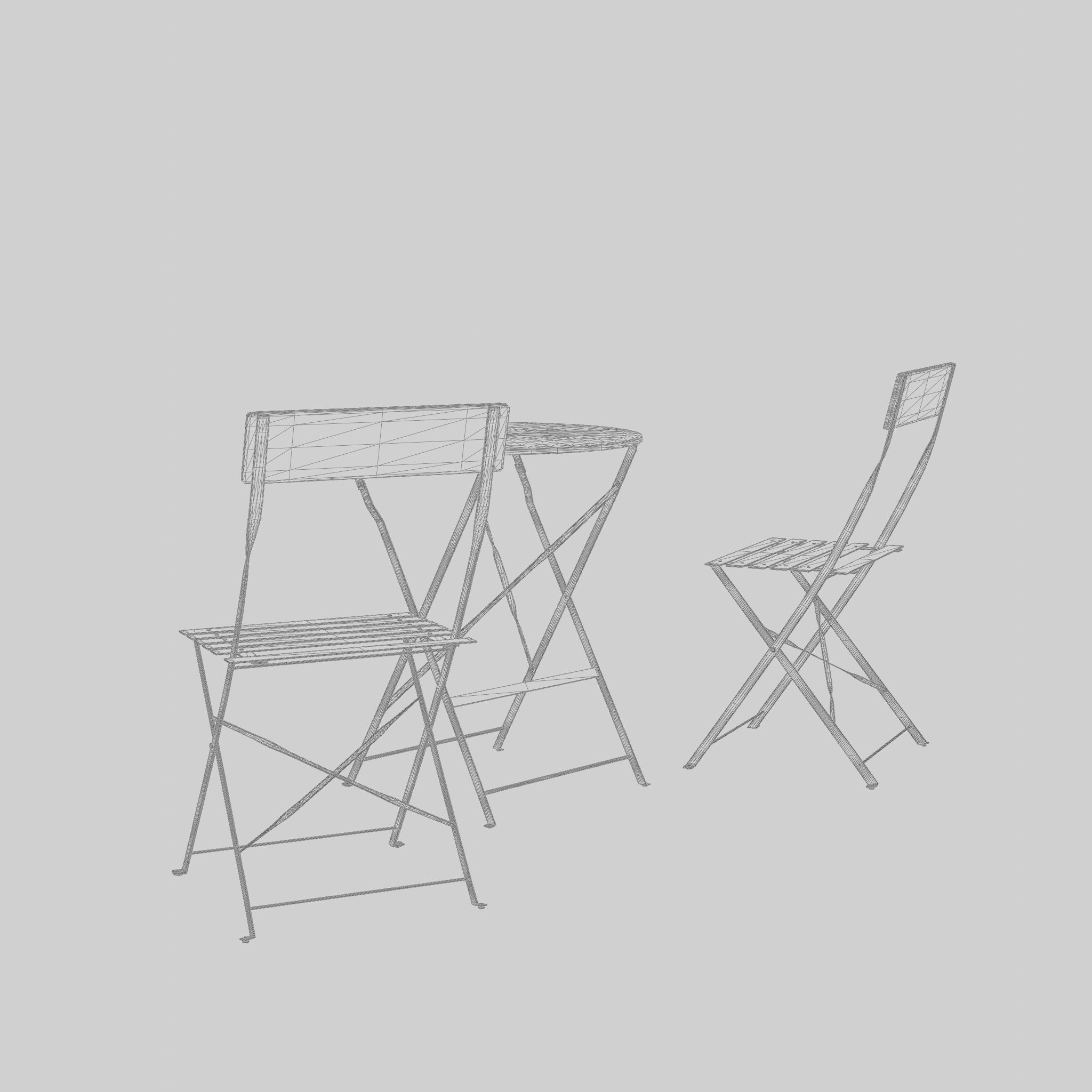 3D model Molly Cafe Set Grey 3D Model VR / AR / low-poly | CGTrader