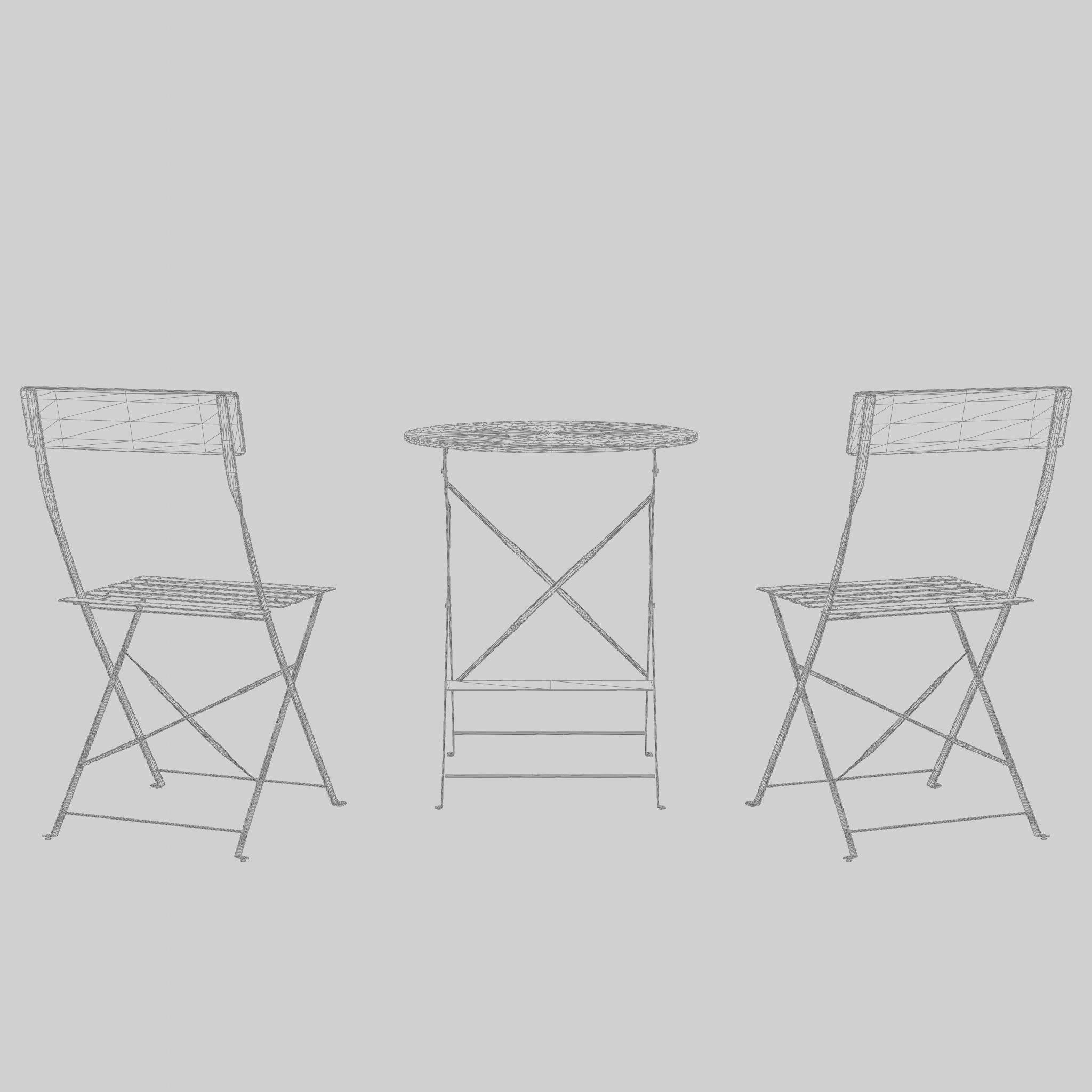 3D model Molly Cafe Set Grey 3D Model VR / AR / low-poly | CGTrader