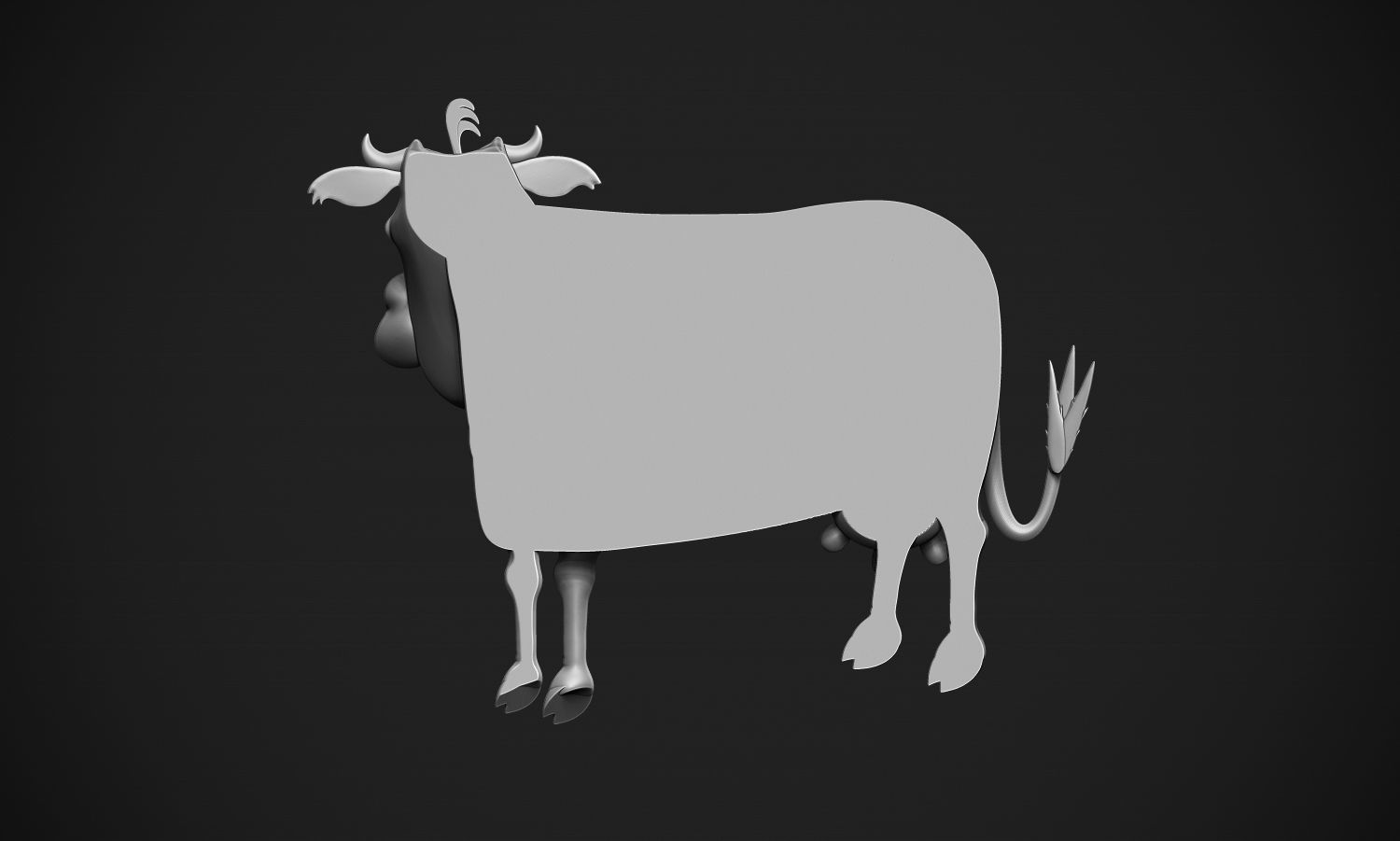 Cartoon Cow Relief 3D model 3D printable | CGTrader