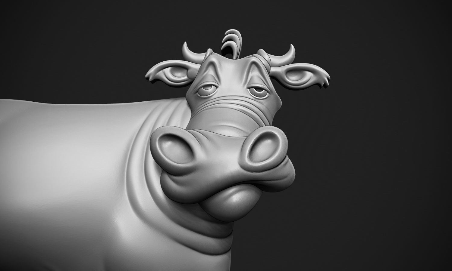 Cartoon Cow Relief 3D model 3D printable | CGTrader