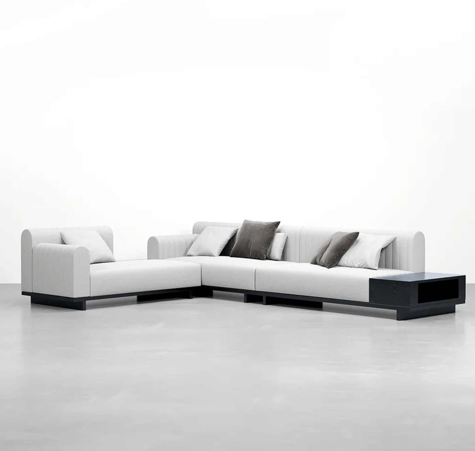 3980mm Modern Corner LShaped Sofa with Side Open Storage 3D model ...