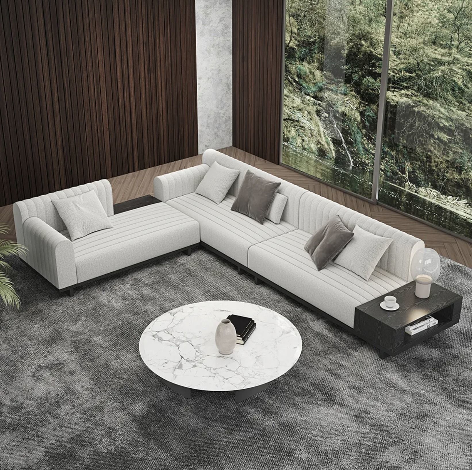 3980mm Modern Corner LShaped Sofa with Side Open Storage 3D model ...
