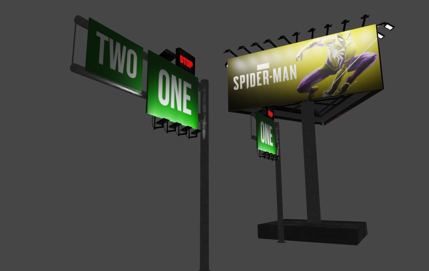 3D model Highway Asset 001 - 280 Sign with PSD Template VR / AR / low ...