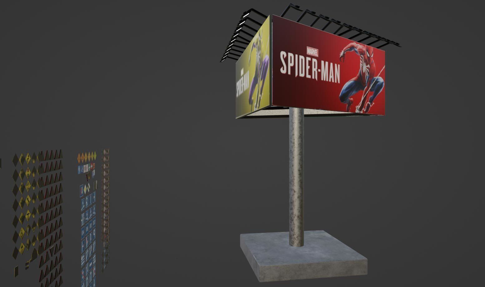 3D model Highway Asset 001 - 280 Sign with PSD Template VR / AR / low ...