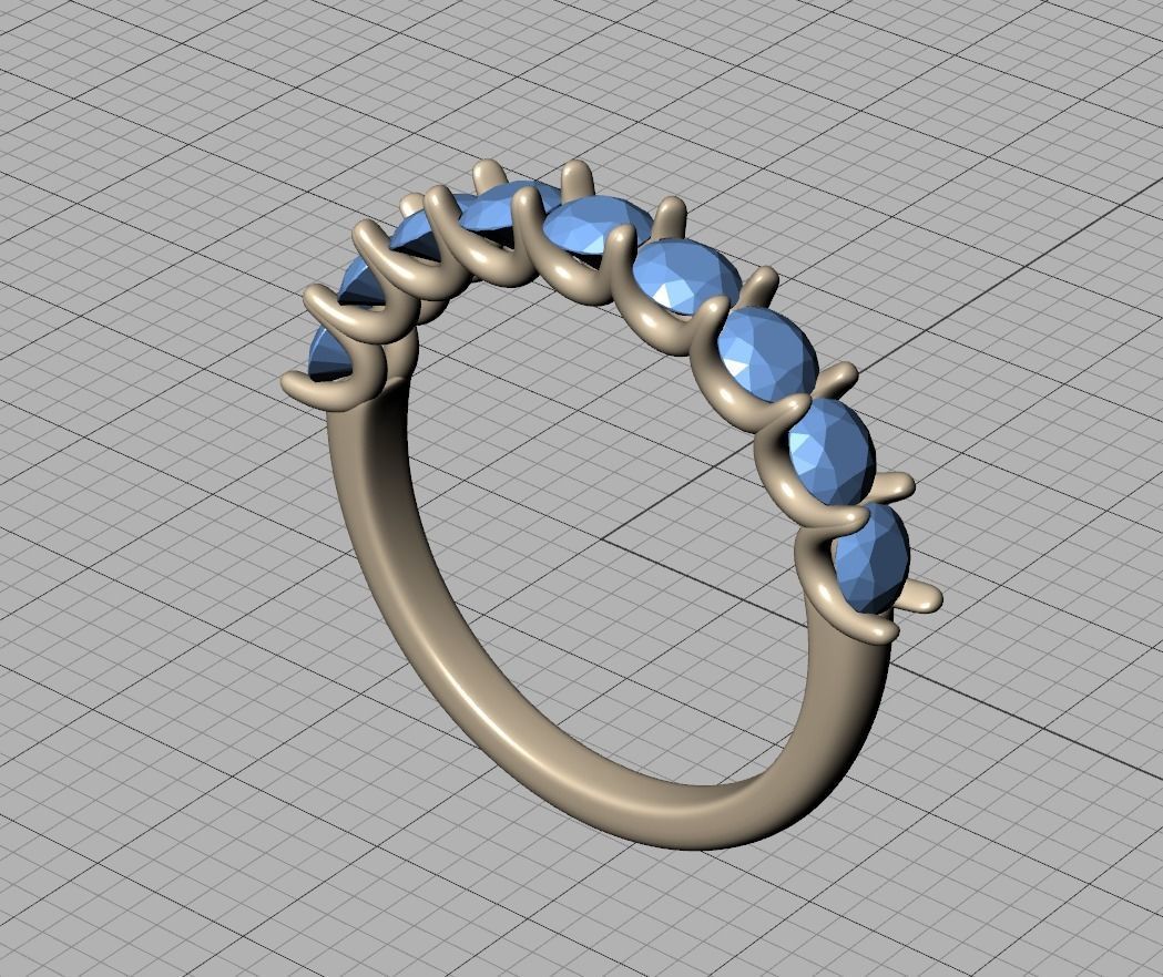 Bridal Set Engagement and Match band ring U shaped prongs 3D Model ...