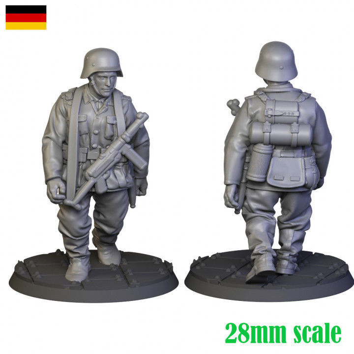 German Soldier WW2 in 28 3D model 3D printable | CGTrader