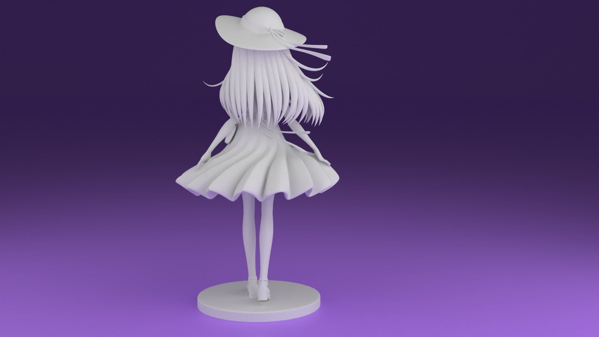 summer anime girl 3D model 3D printable | CGTrader