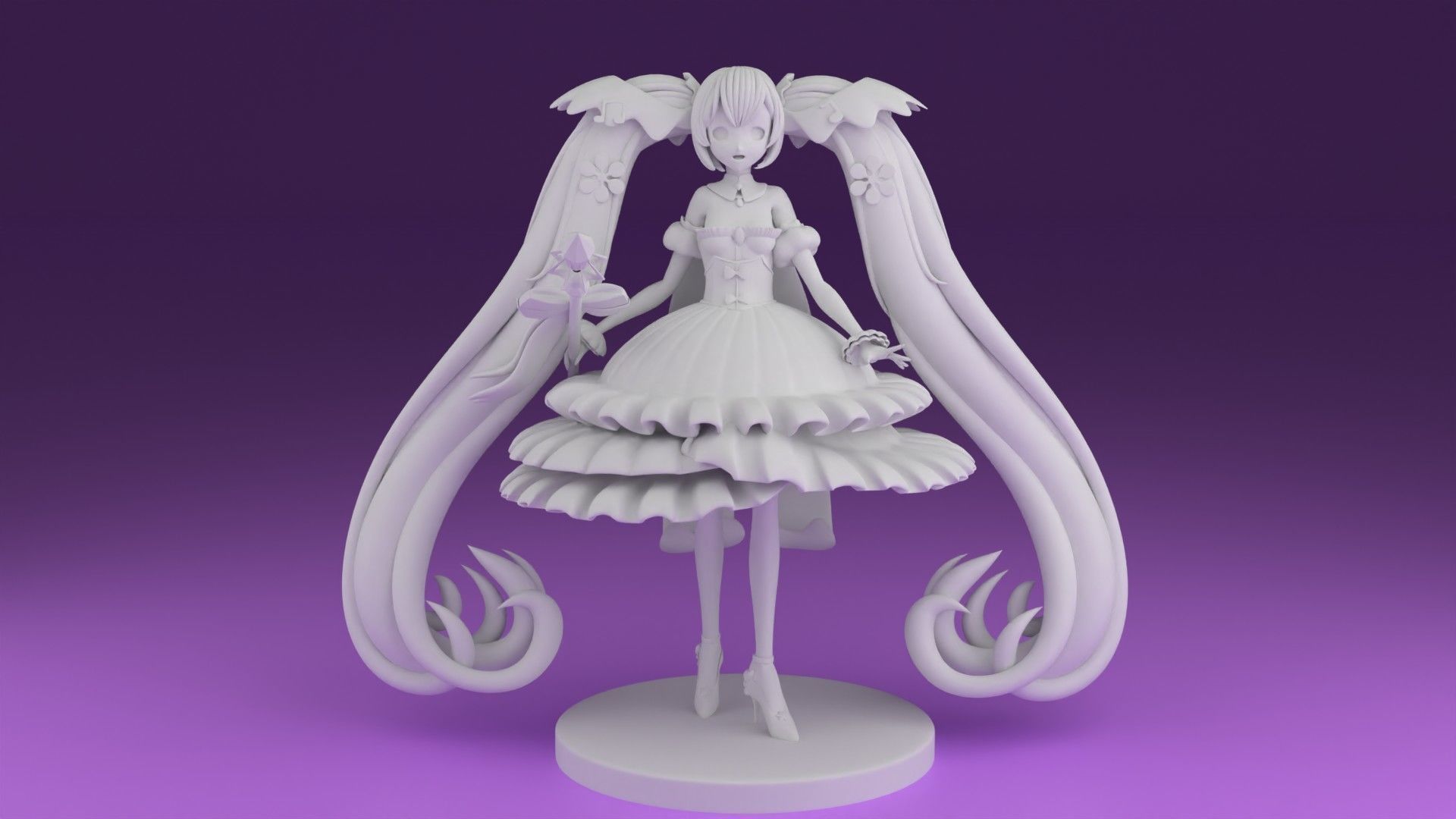 miku hatsune 01 3D model 3D printable | CGTrader