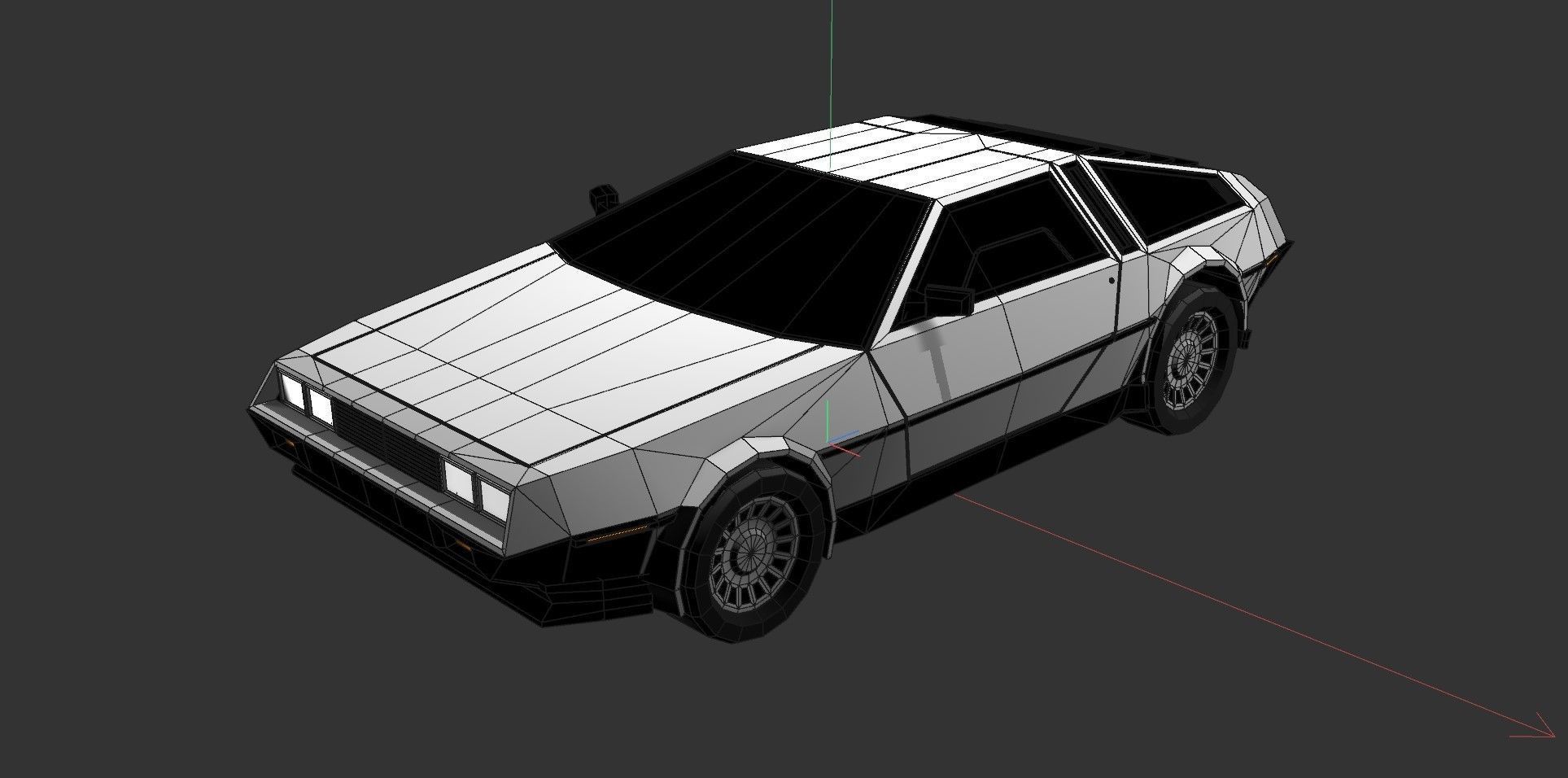 3D model 1981 DMC DeLorean Low-Poly Style VR / AR / low-poly | CGTrader