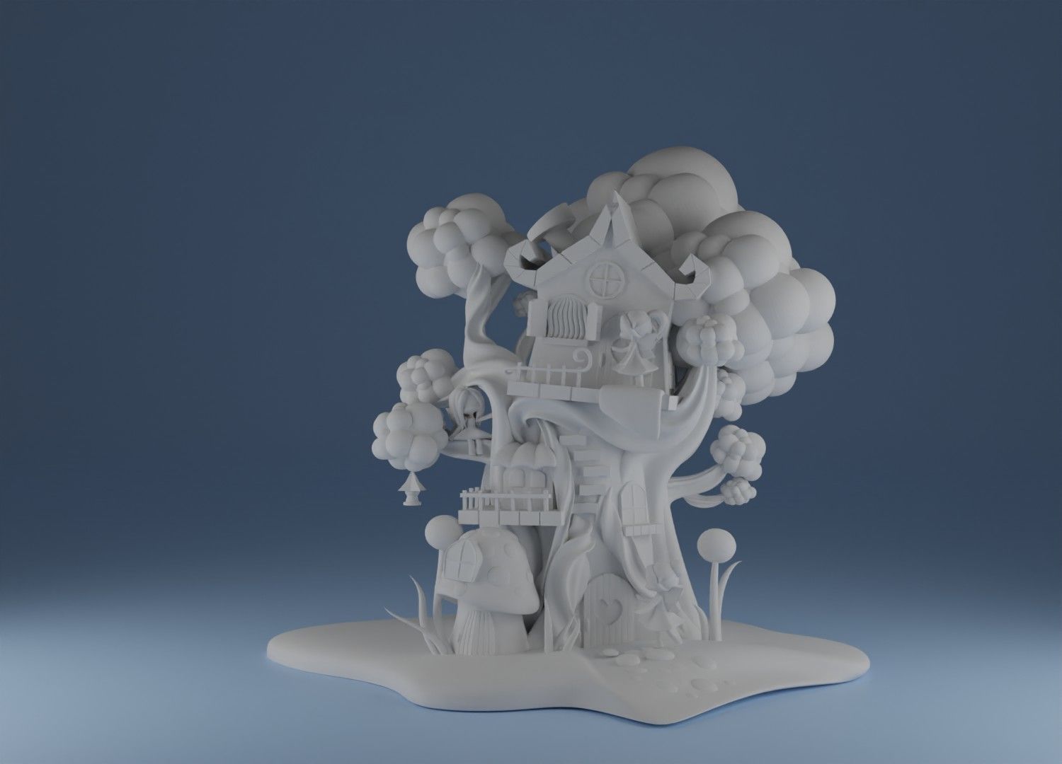 fairy tree house 3D model 3D printable | CGTrader