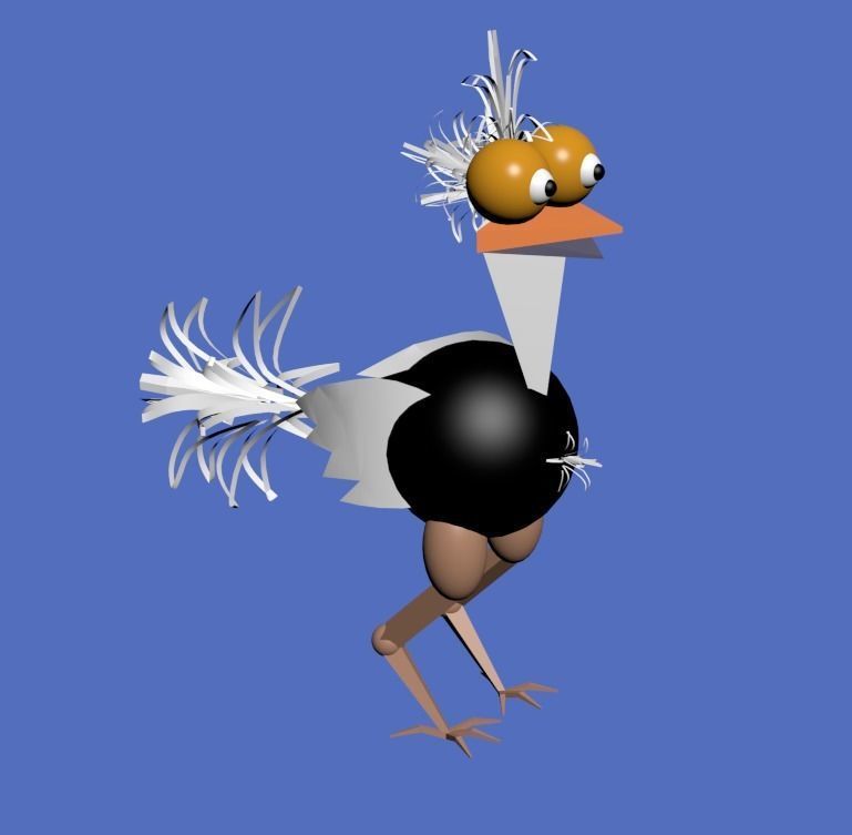 Ostrich Fantasy 3D Character model design 3D model | CGTrader