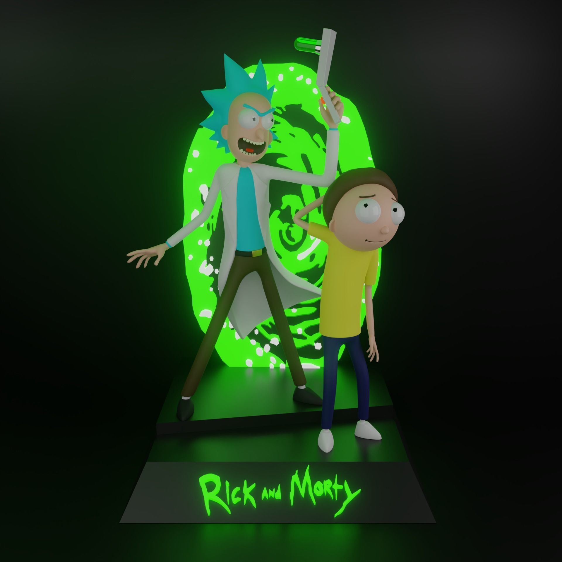 Rick and Morty sculpture 3D model 3D printable | CGTrader
